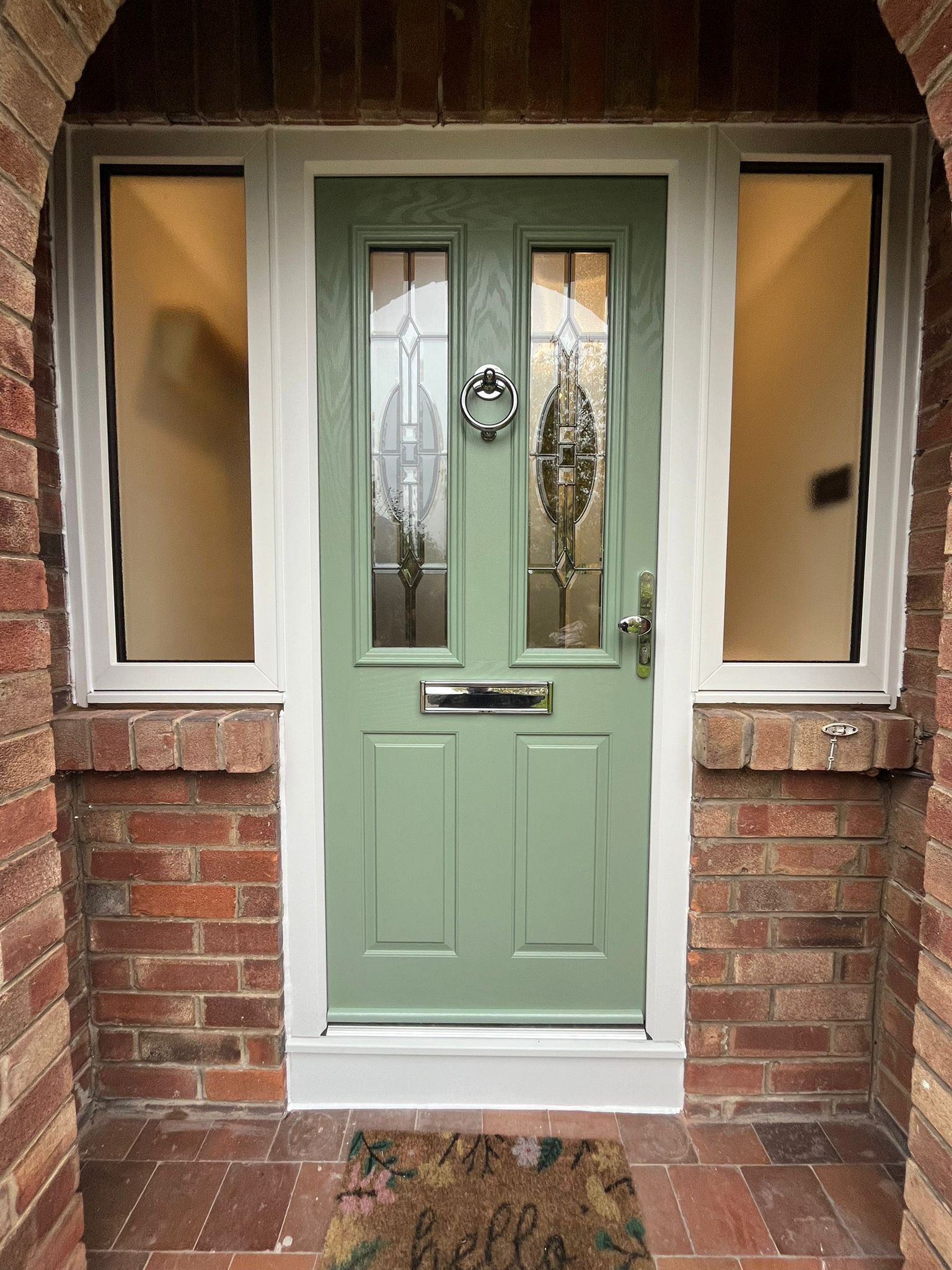 A Stunning Transformation: Chartwell Green on White Composite Door ...