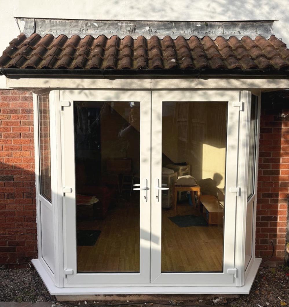 White PVCu French Door Bay Installation in Wirral | N & P Windows